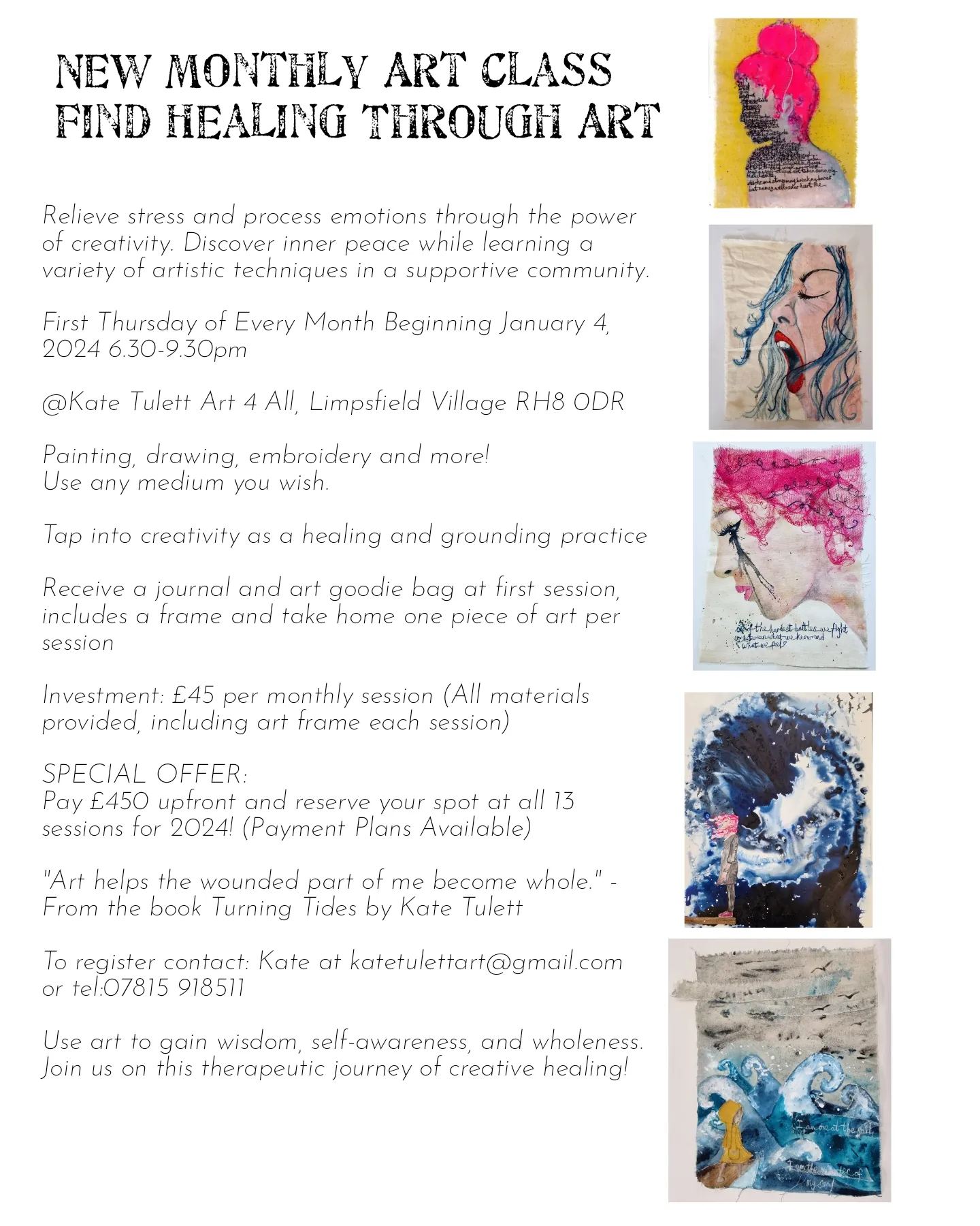 Healing through art – Thursdays – Kate Tulett Art